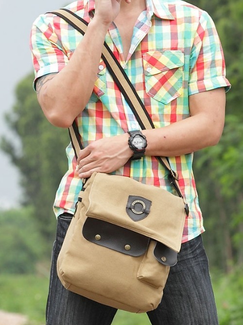 Men's canvas satchel, men's canvas messenger bag - BagsEarth